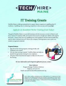 TH Incumbent Worker Training Flyer 2020 - Coastal Counties Workforce, Inc.